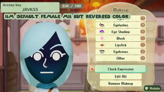 Miipedia - Iim (Default Female Mii in negative colors)