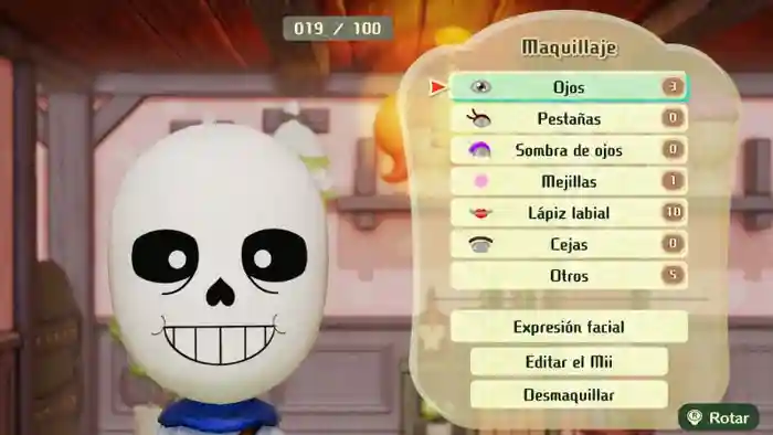Miipedia - Sans(undertale)(left eye glows when blinking)
